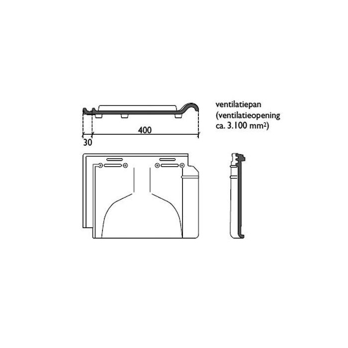 Monier Postel 20 Ventilatiepan Double Black